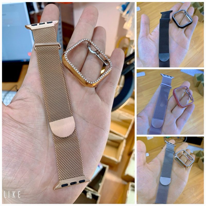 Combo of steel wire and sparkling stone case for AW 10/9/8/7/6/5/4/3/2/1 38/40/42/44/41/45mm ...