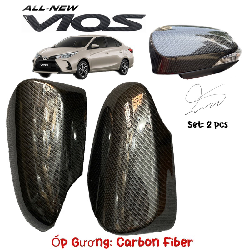 Rearview mirror covers for Vios 2013 to 2024 Carbon decorative stickers ...
