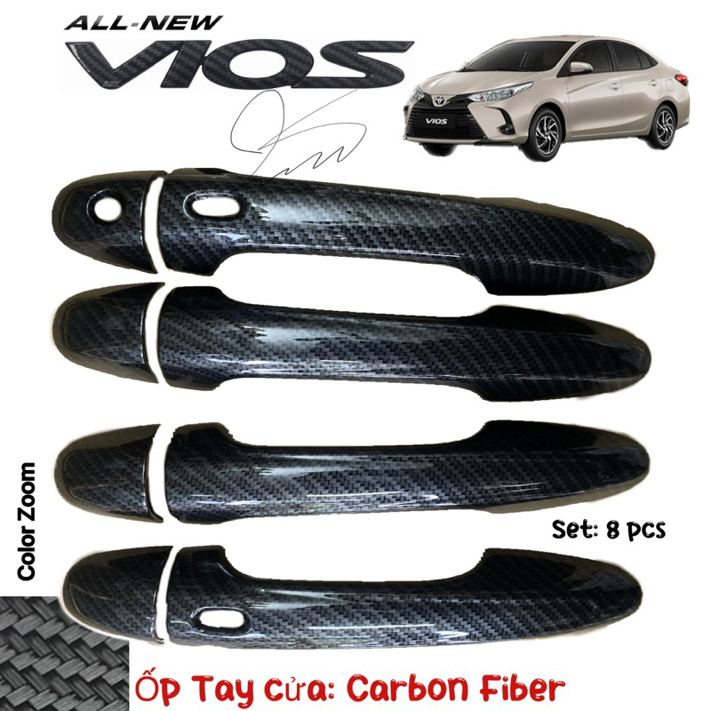 Vios door handle cover 2019 2020 2021 2022 2023 2024 2025 Carbon ...
