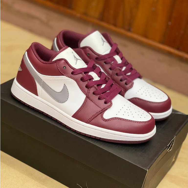 Jordan 1 Sneakers With Low Tube In Plum Red For Men And Women Super hot ...