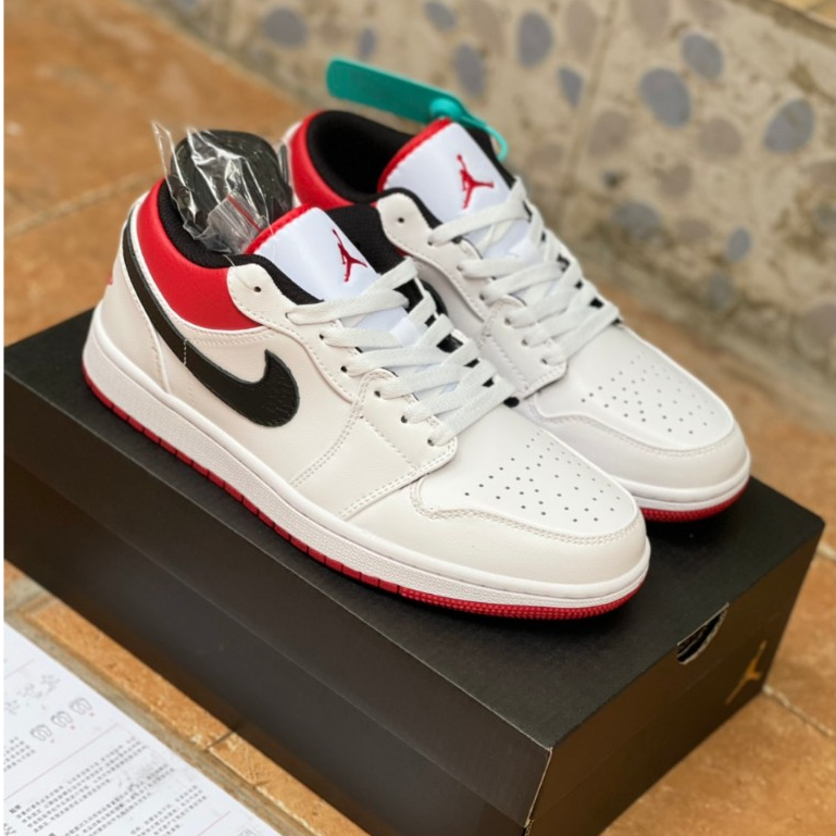 Jordan 1 Low Tube Sneakers In White And Red For Men And Women hot JD 1 ...