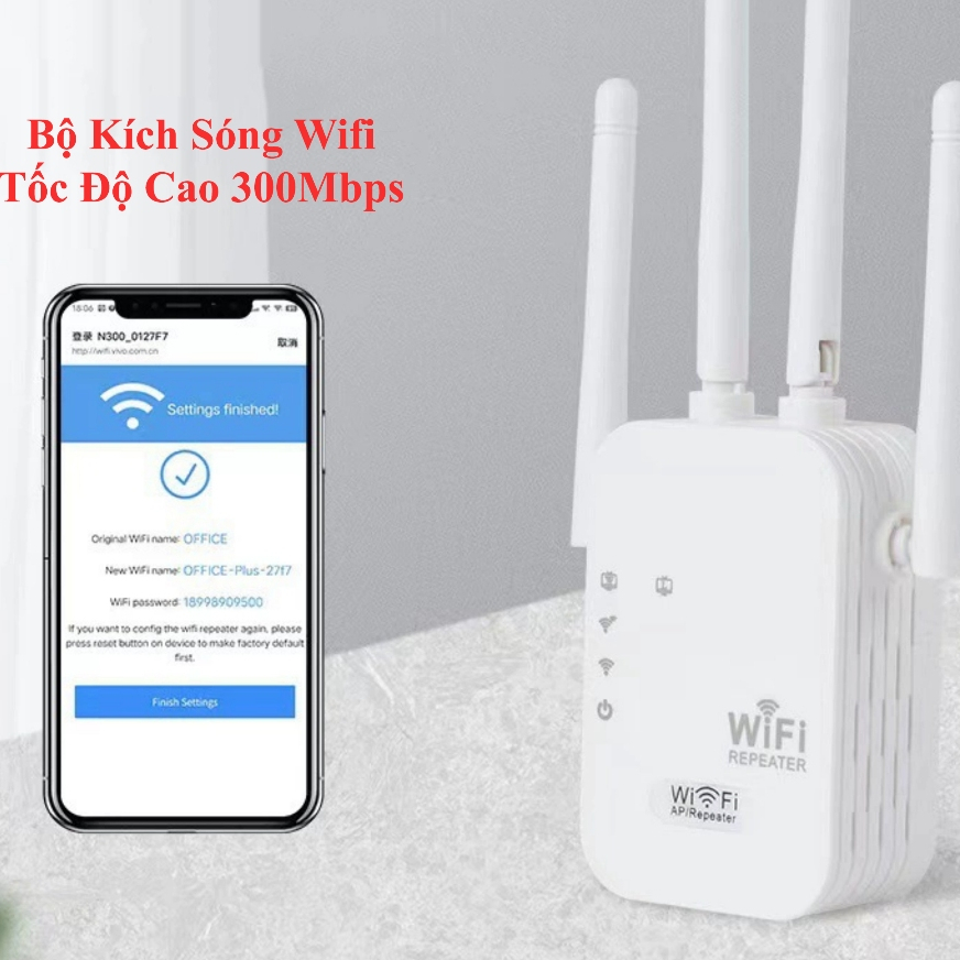 Wifi signal booster with 4 antennas, 300mbps speed, transmits through ...