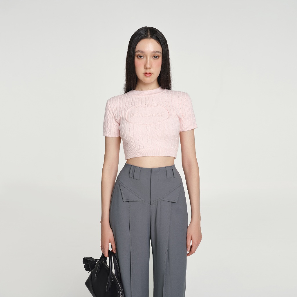 Dear JOSÉ - Pink knit crop top - Nami Chunky | Shopee Philippines