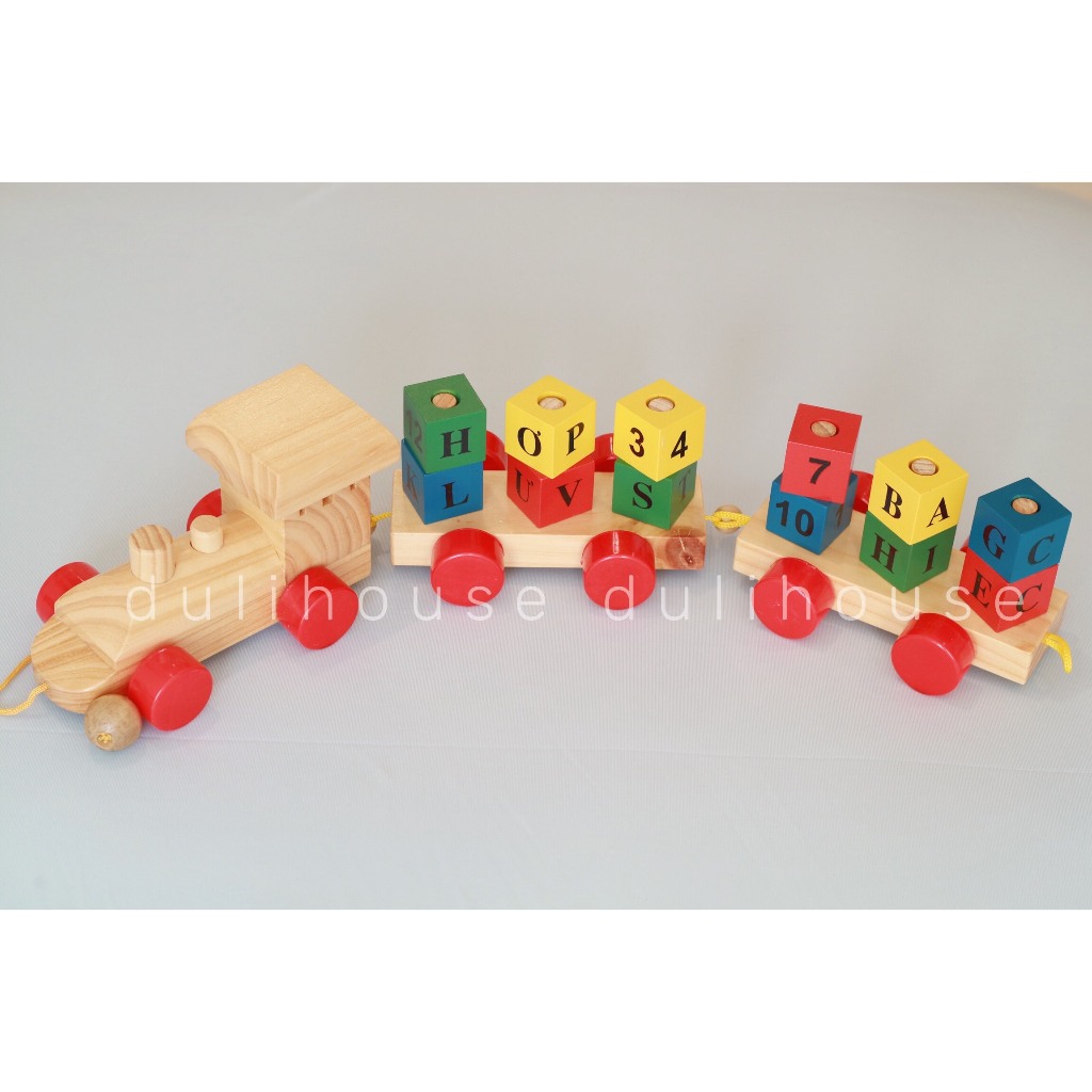 High-class Wooden Toys Train Carrying Letters And Numbers - Dulihouse ...