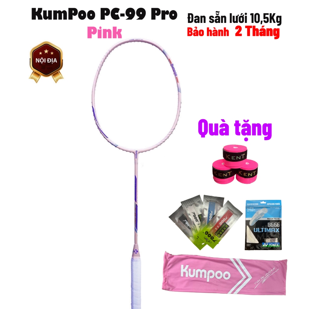 Genuine KUMPOO PC-99 PRO Pink full Carbon Badminton Racket High Quality ...