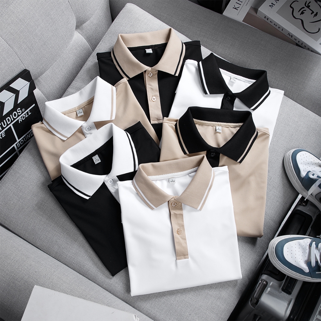 Everest men's crocodile fabric polo shirt with striped sleeves and ...