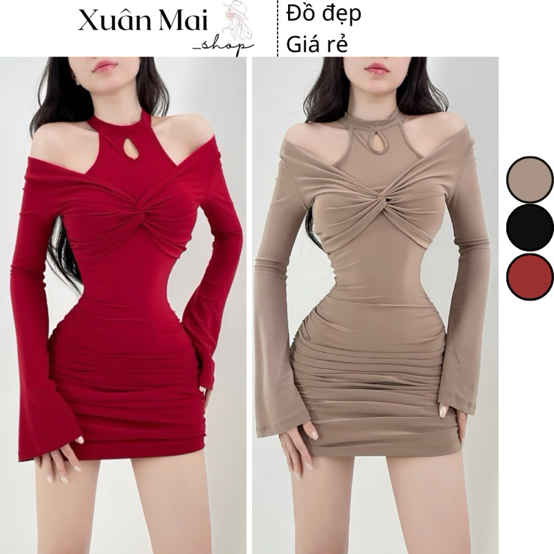 Women's bodycon dress made of smooth, flexible umi material, off-the ...