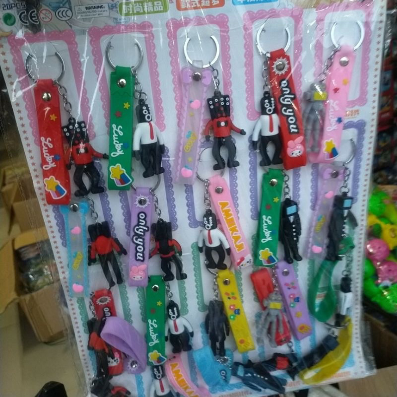 Wholesale blister pack of 20 large toilet keychains with letter strings ...