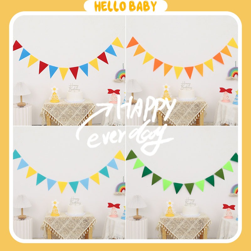 Paper flags - polka dot triangle felt - plain to decorate birthday ...