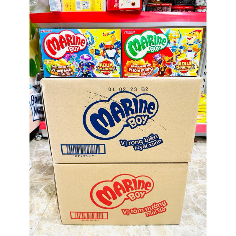 1 Box of Marine Boy Cakes (Fish Snacks) of All Flavors Box of 20 Boxes ...