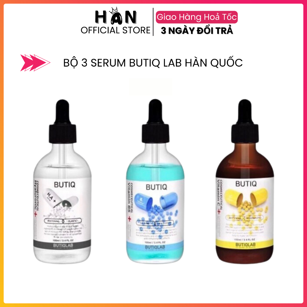 Set Of 3 Butiq Lab Serum | Serum Vitamin B5, Vitamin C, Hyaluronic ...