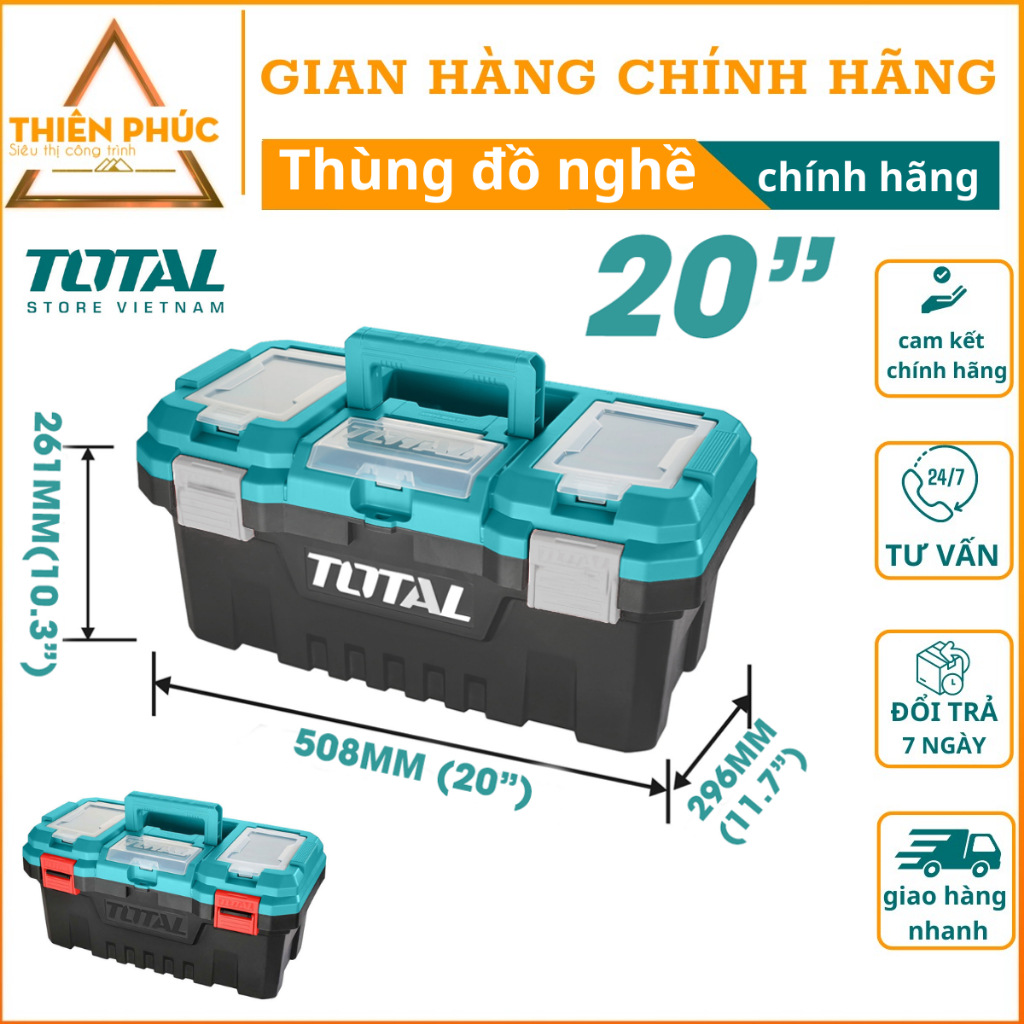 Total TPBX0201 20 inch tool box Plastic lock - TPBX0202 Metal lock ...