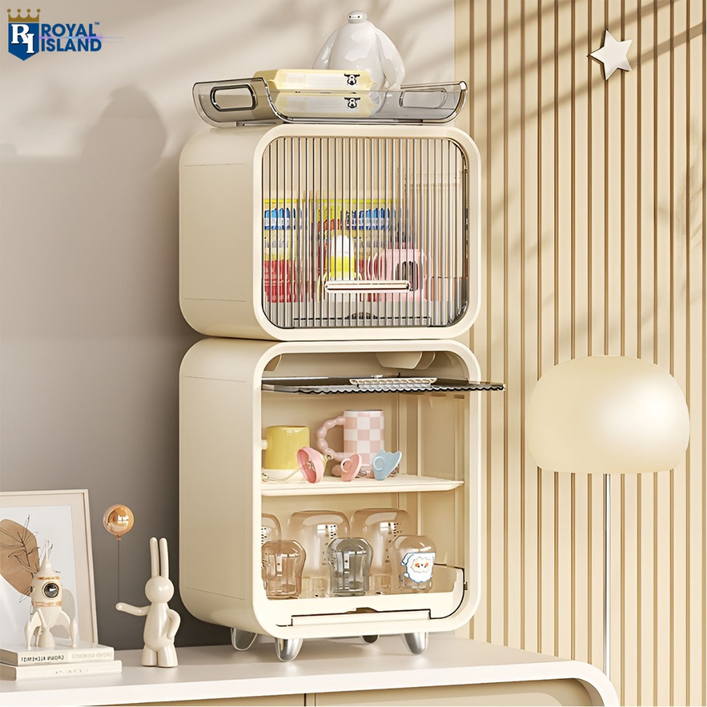 High-end Multi-Function 2-Tier Desktop Storage Cabinet - Cup and Milk ...