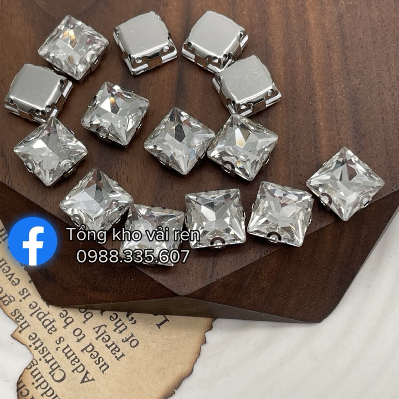 Square Crystal Sole Stone Studded With Skirt, hanmade (Bag Of 10 ...