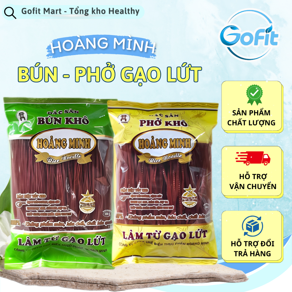 Hoang Minh Brown Rice Noodles, Eat Clean Healthy Food, Gofit Mart, 500g ...