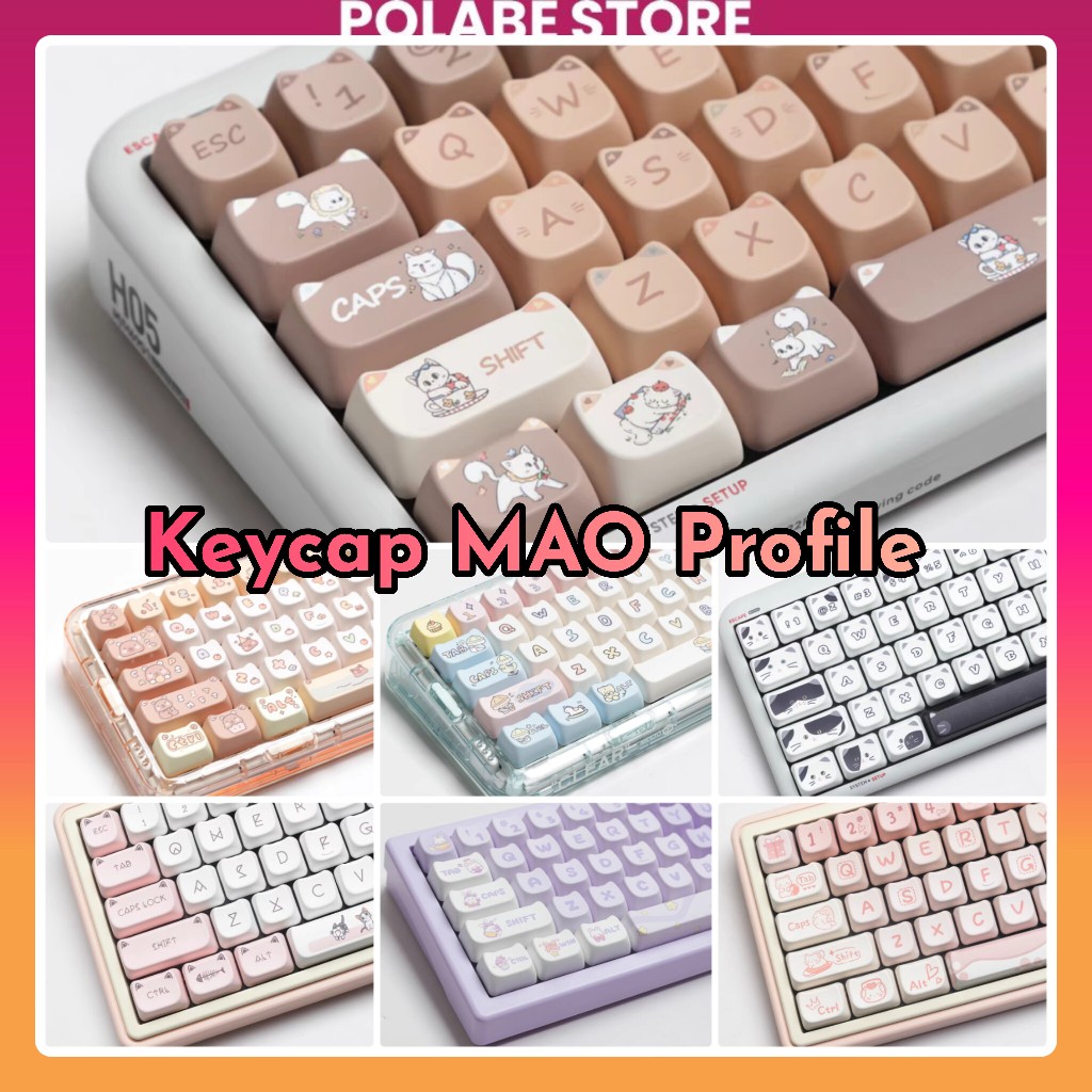 Synthesis of Keycap MAO Naughty Kitten Chibi Cat profile mechanical ...