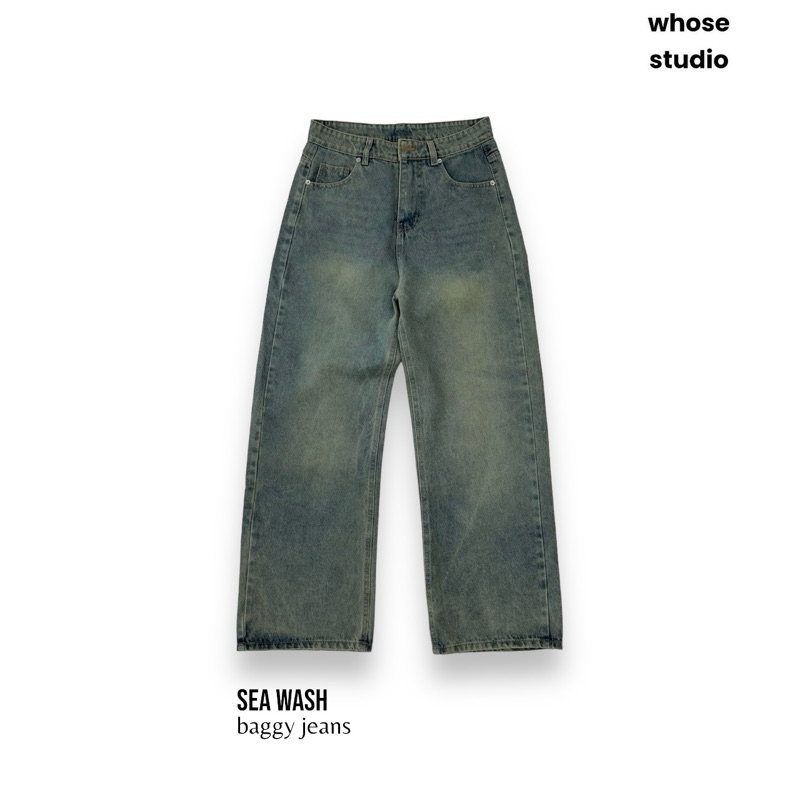 SEA wash JEANS - Super big blue wash pants 1003 | Shopee Philippines