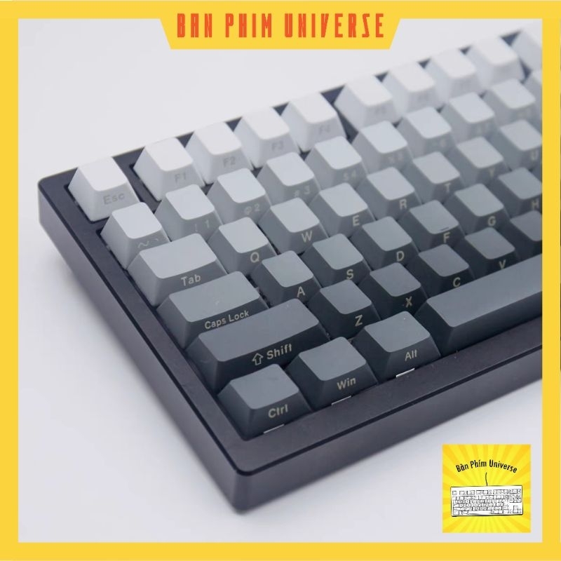 Keycap Gradient Ninja Through LED Side Print Black - PBT Double Shot ...