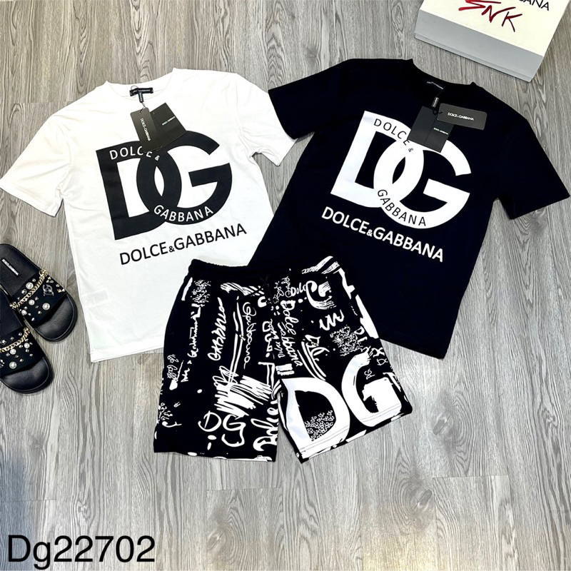 New DG Men's T-shirt Set with Cool 5D Printed Letter Pattern, DG Men's ...