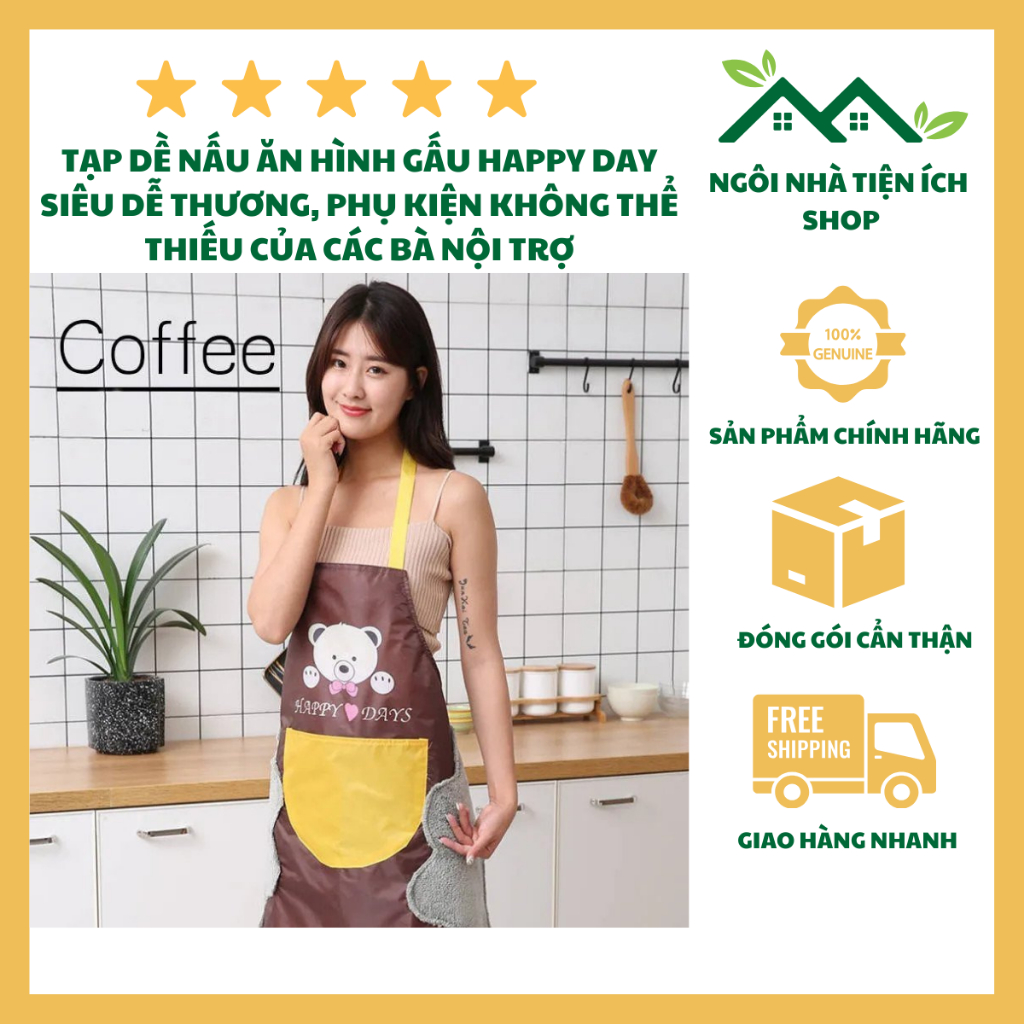 Super Cute Happy Day Bear Cooking Apron, Indispensable Accessory For ...