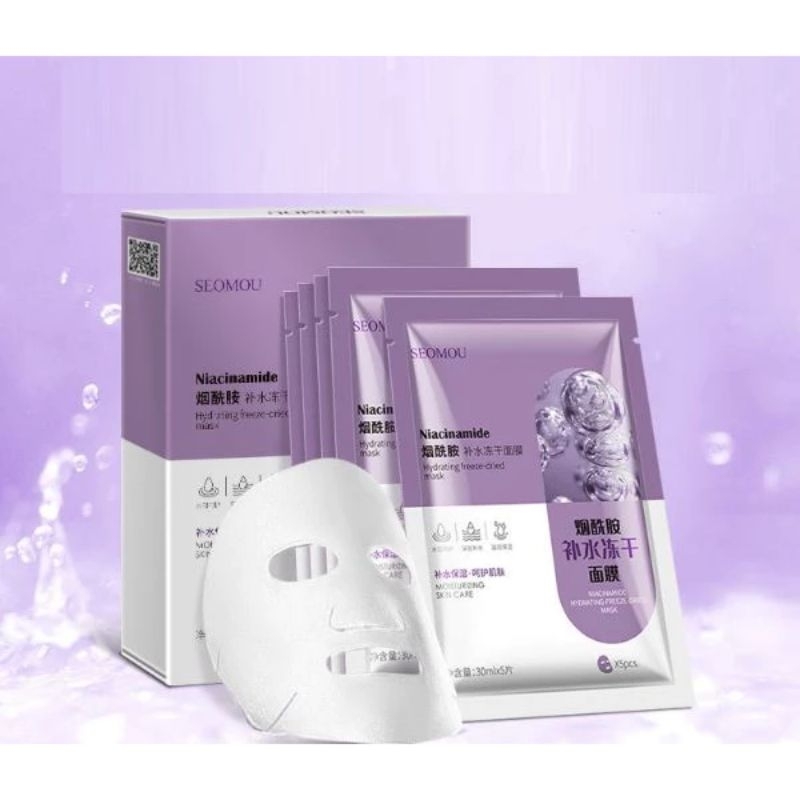 Combo 10 Pieces Niacinamide Purple White Seomou Mask | Shopee Philippines