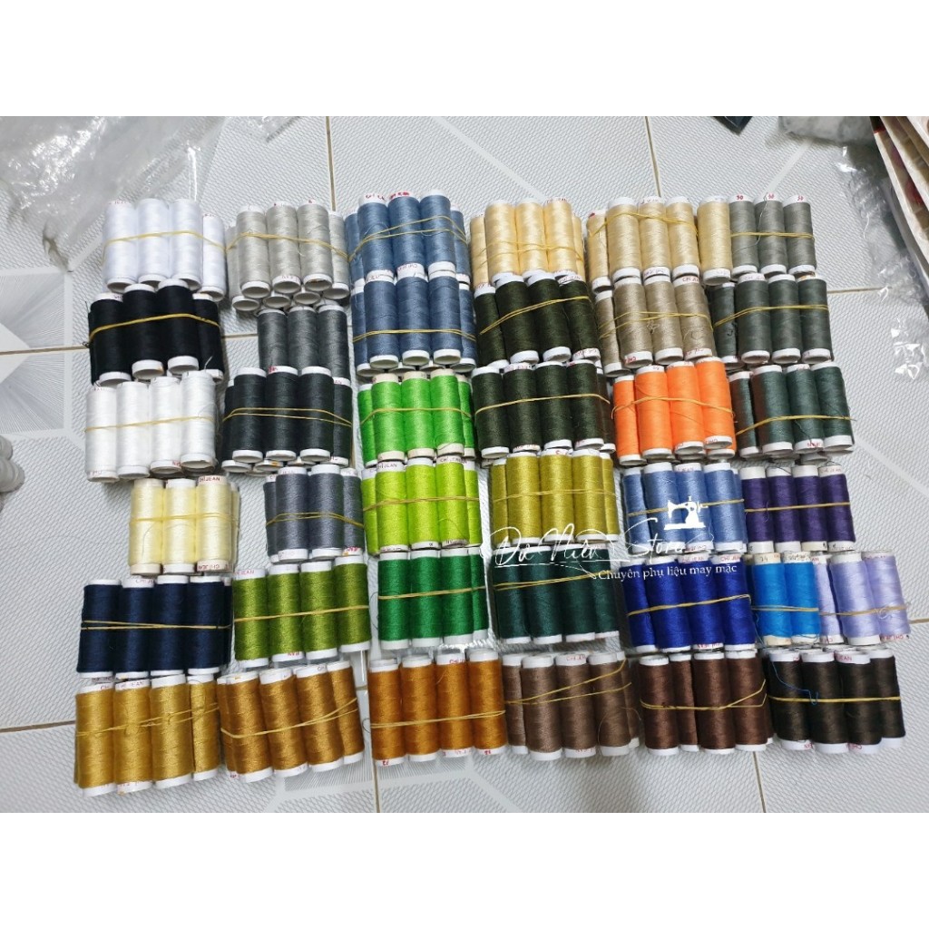 Bundle of 10 spools of denim sewing thread, 200yard tube of large ...