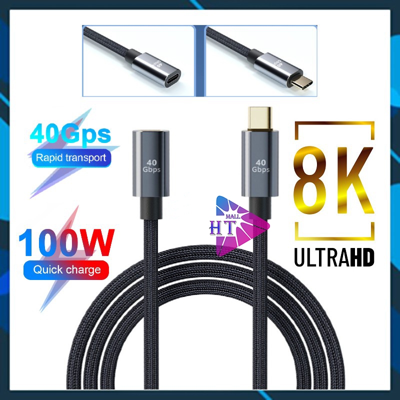 Type C USB 4.0 3.1 gen 2 - 10Gbps - 40Gbps PD 100w extension cable ...