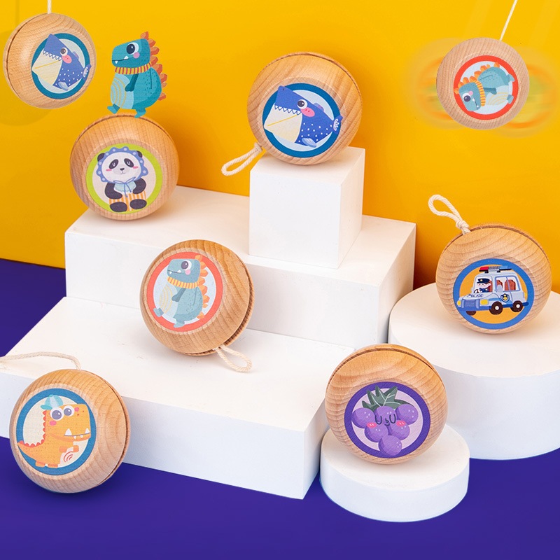 Cute Animal Wooden Yoyo Toy for Children from 3 Years Old | Shopee ...