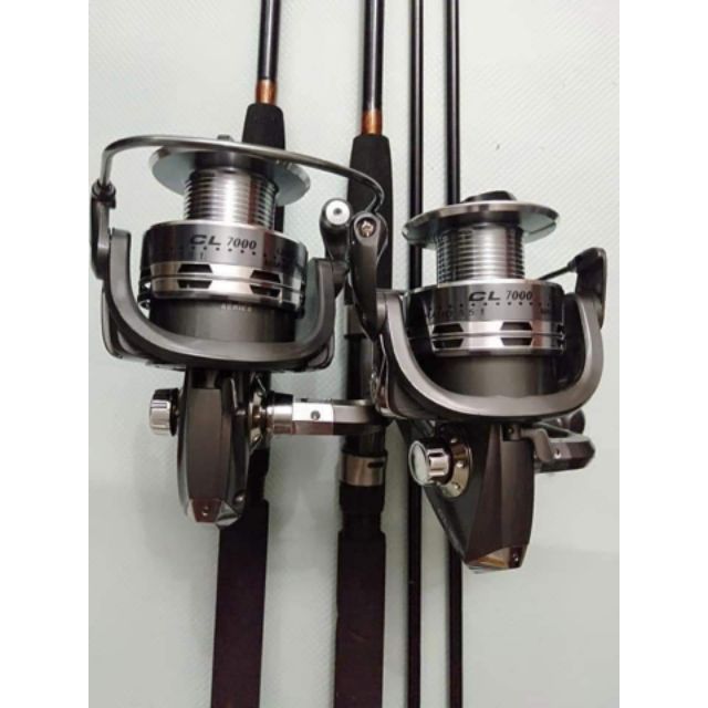 Combo set of shimano 2-piece solid reel fishing rod + CL metal fishing ...