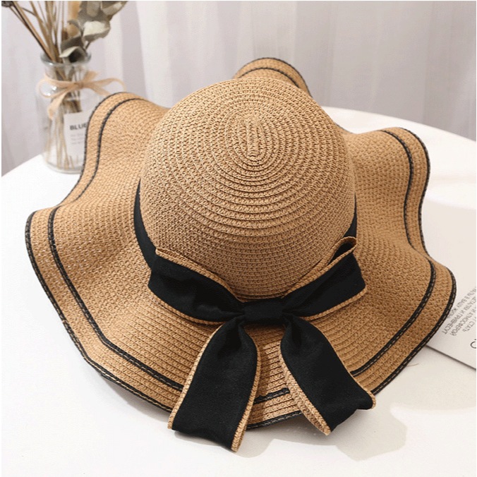 Mother and Baby Sedge Hat With Double Bow Wave Rim International SHOPEE ...