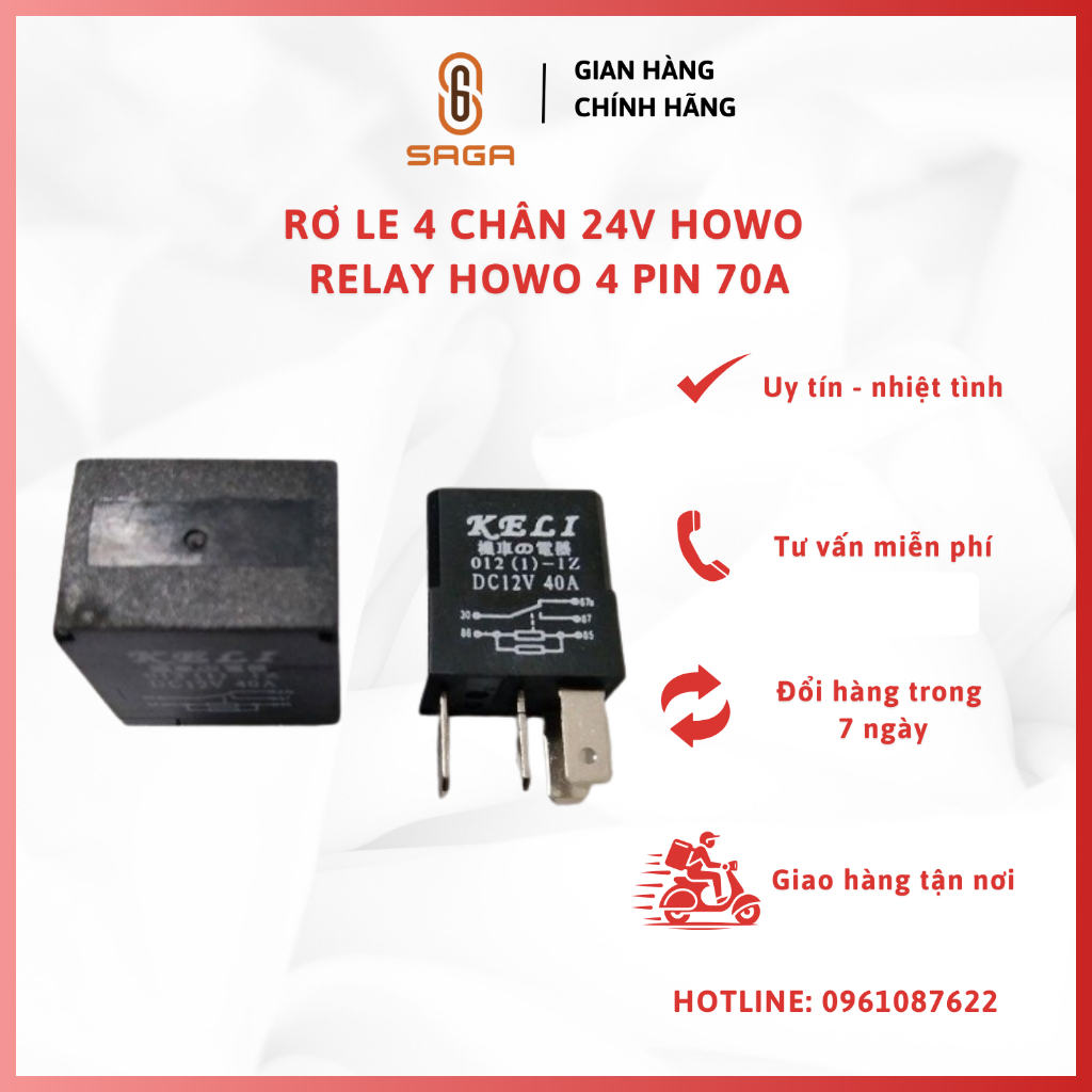 4-pin Relay 24v howo-Relay howo 4 pin 70A | Shopee Philippines