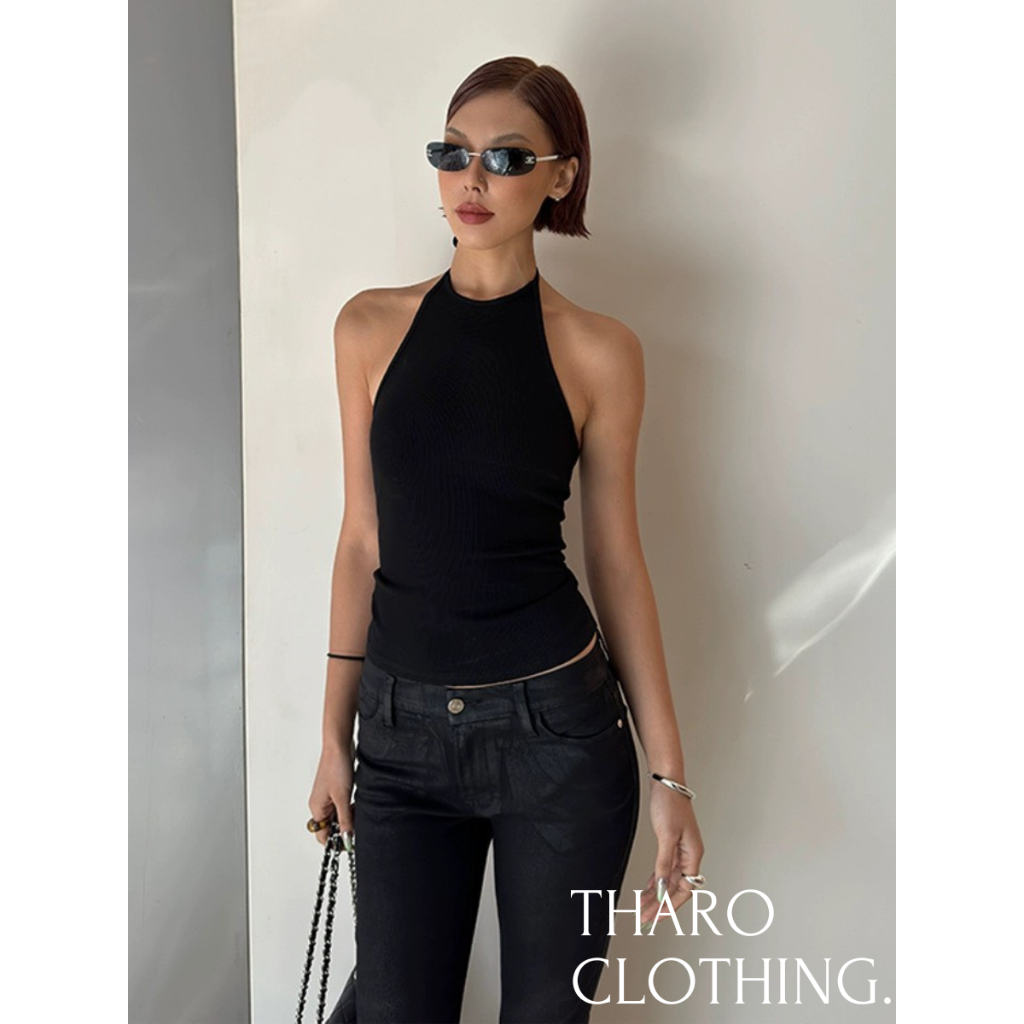 Long Round Neck Lace-Up Camisole - Tharo Clothing [AO00187] | Shopee ...