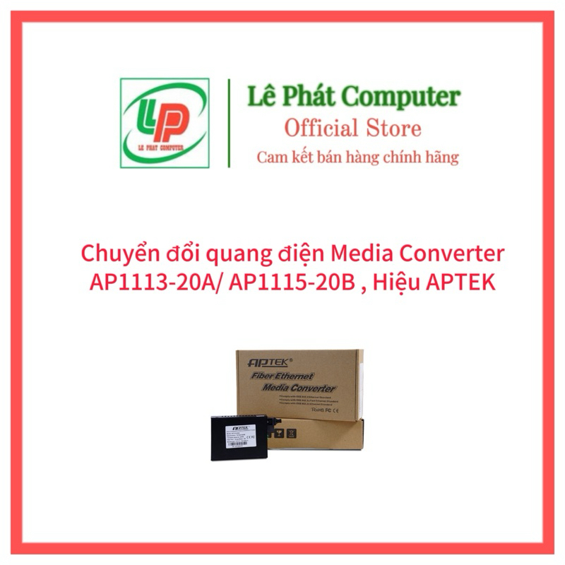 Aptek AP1113-20A/ AP11115-20B Media Converter (1 Optical fiber, speed ...