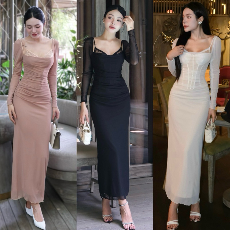 Body Midi Mesh Sheer Dress Corset Shape Super Sexy | Shopee Philippines