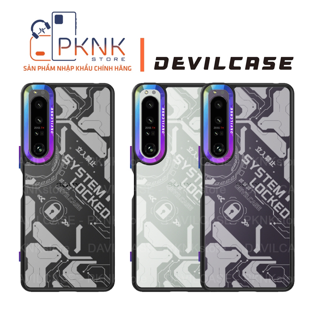 Devilcase Sony Xperia 1 IV I Case Lite SYSTEM LOCKER Version (Black Frame + Titanium Key ...