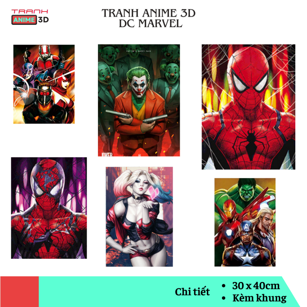 Dc MARVEL - COMIC 3D Painting Transforming Joker, Spiderman, Ironman Characters Decoration ...