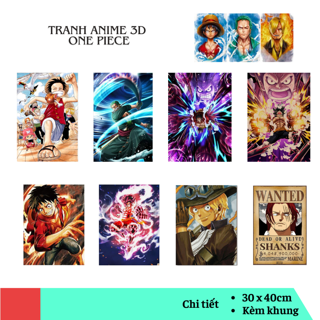 One PIECE - 3D Anime Painting - PIRATE ISLAND Painting Characters Luffy ...