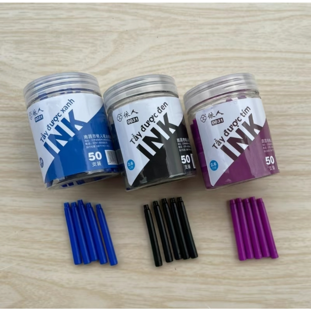 Bottle of 30 Erasable Fountain Pen Ink Tubes - Erasable Fountain Pen ...