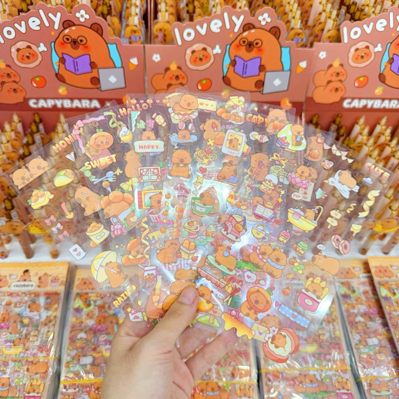 Capybara Sticker set of 6 transparent codes | Shopee Philippines