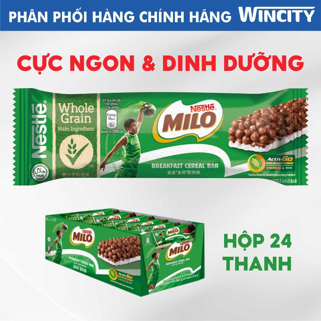 24 MILO cereal bars 23.5g, breakfast cereal nutrition bars | Shopee ...
