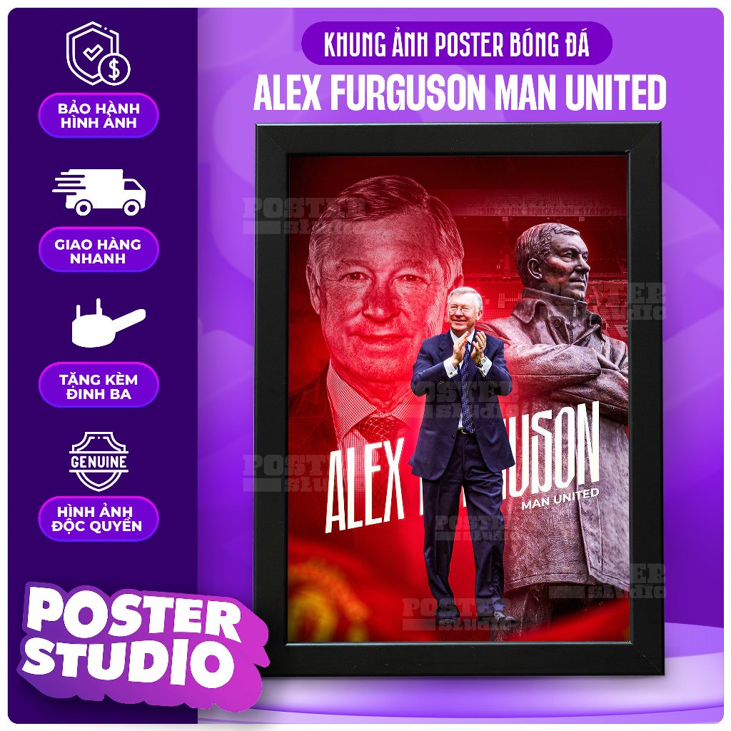 Manchester UNITED 23/24 football poster photo frame includes 2 sizes ...