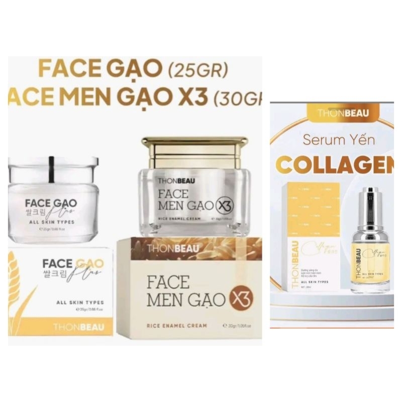 Combo Yeast FACE Cream Rice X3 30g, Rice FACE Cream 25g Free Fresh Bird ...