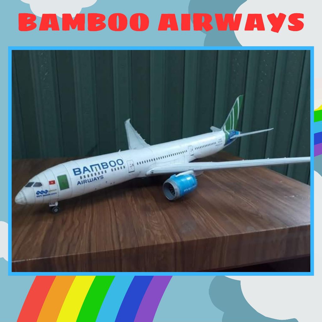 Boeing 787-9 Dreamliner Bamboo Airways Commercial Airplane Paper Model ...