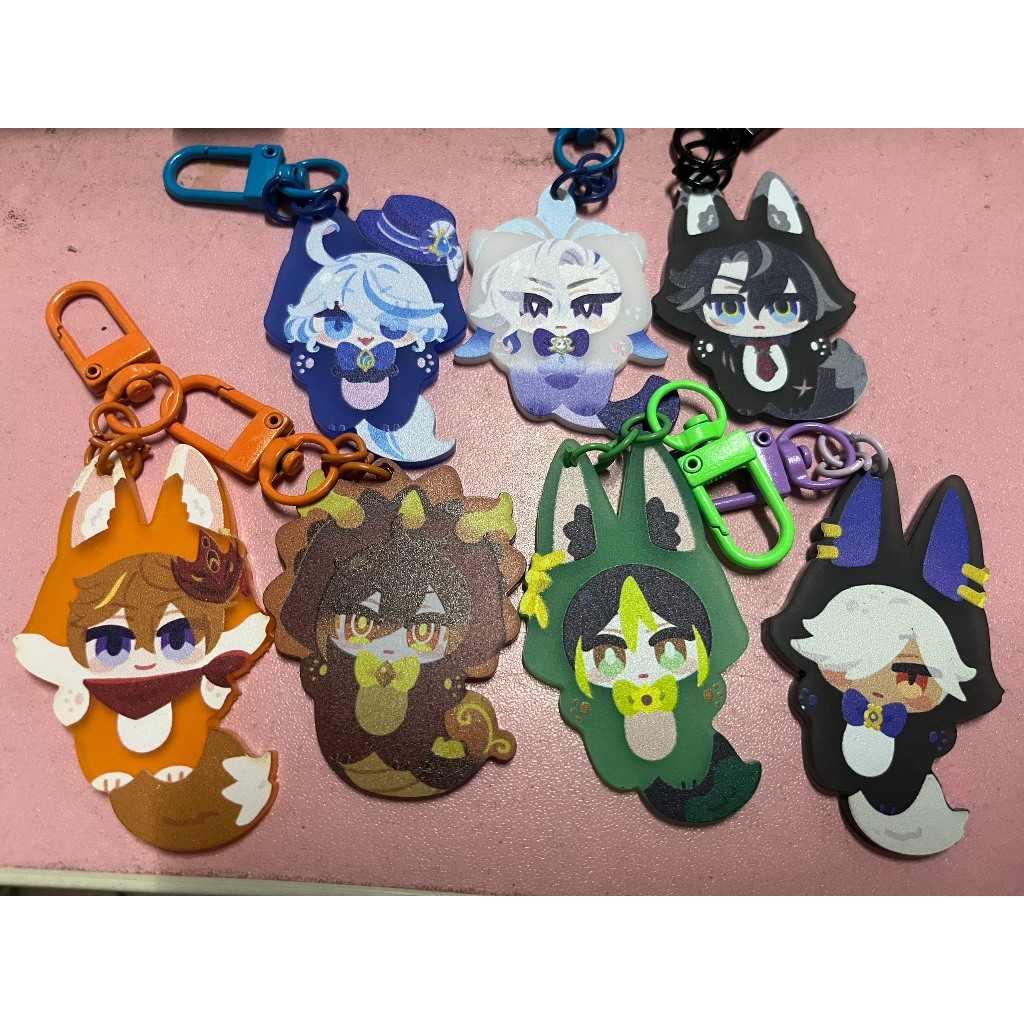 (AVAILABLE) GENSHIN IMPACT KEYCHAIN, MATTE MICA FOUNDATION KEYCHAIN ...