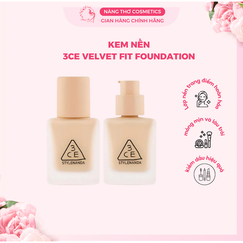 3ce STYLENANDA VELVET FIT FOUNDATION 30g | Shopee Philippines