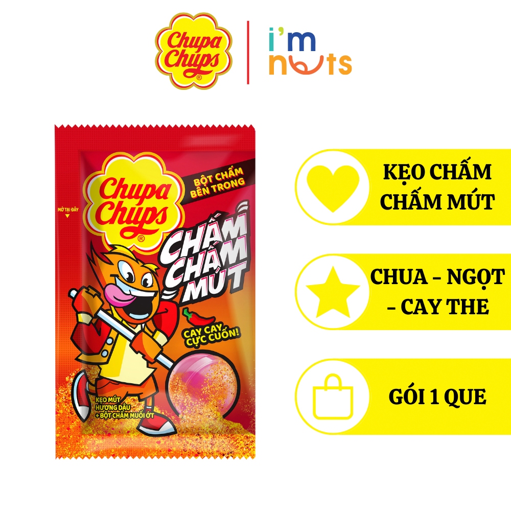 Chupa Chups lollipop with strawberry flavor and chili salt | Shopee ...