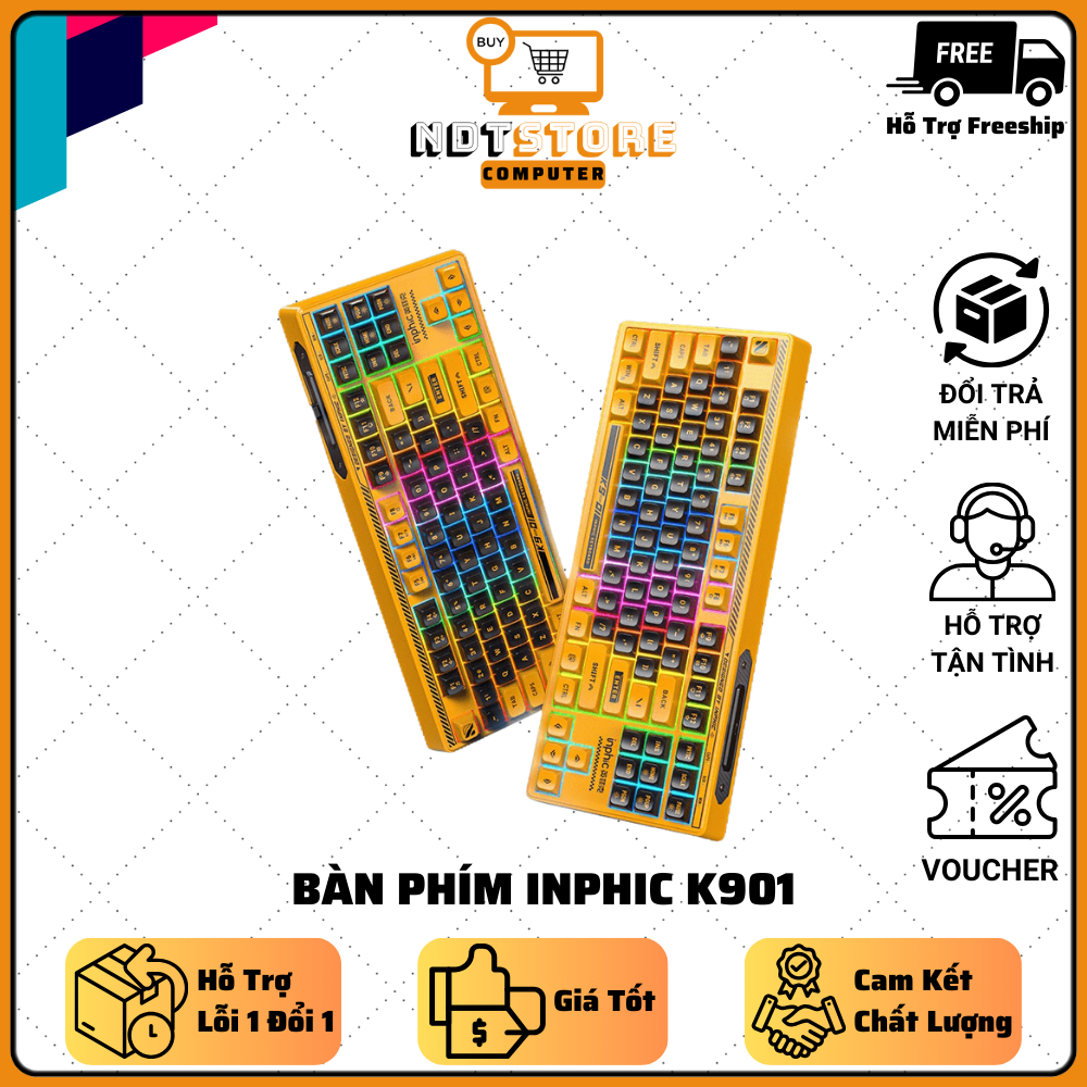 Inphic K901 wired keyboard has a compact 87-key design with beautiful ...