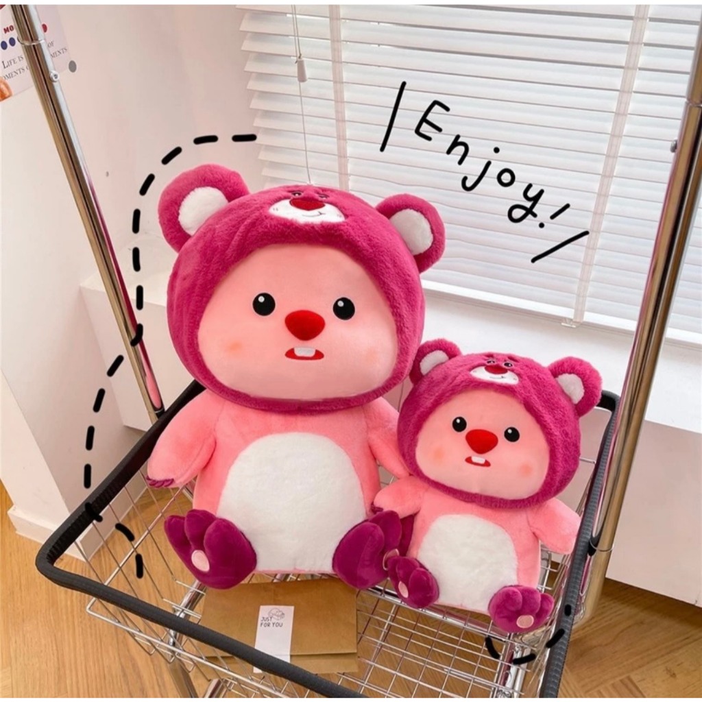 Super cute loopy teddy bear cosplay strawberry bear (real photo taken ...