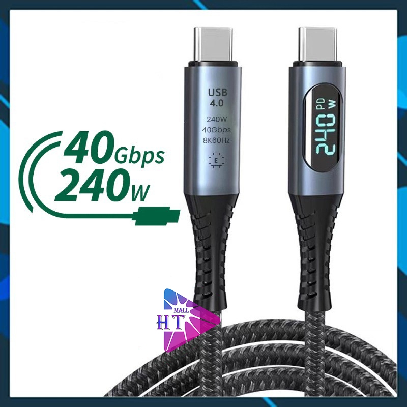 [ 240w / 40Gbps ] Thunderbolt 3 USB 4 PD3.1 Fast Charging Cable 240W ...