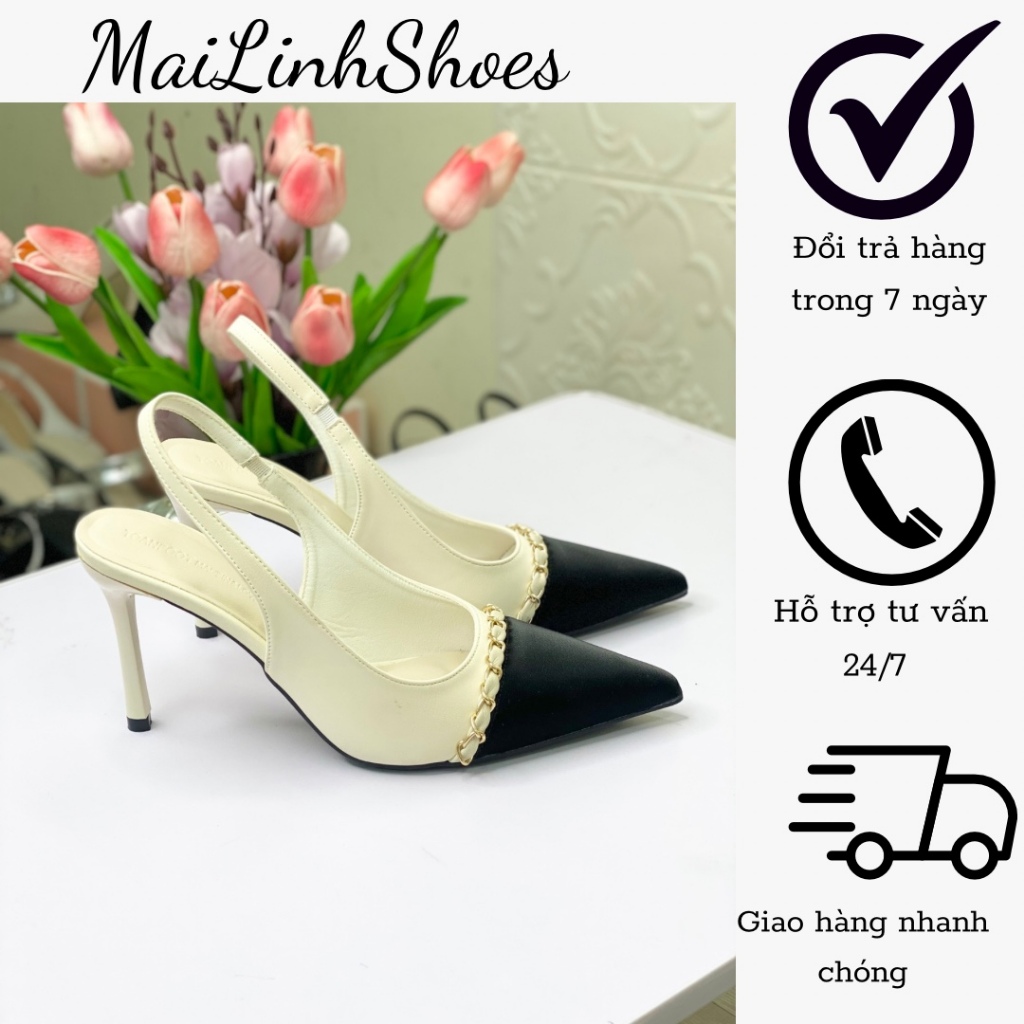 Nu Shoes 9p high heels with pointed toe and small chain, standard size ...
